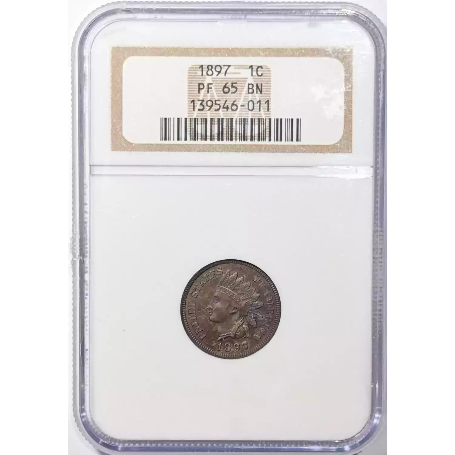 1897 Indian Head Cent Penny NGC PF-65 BN - Morton Grove Coin