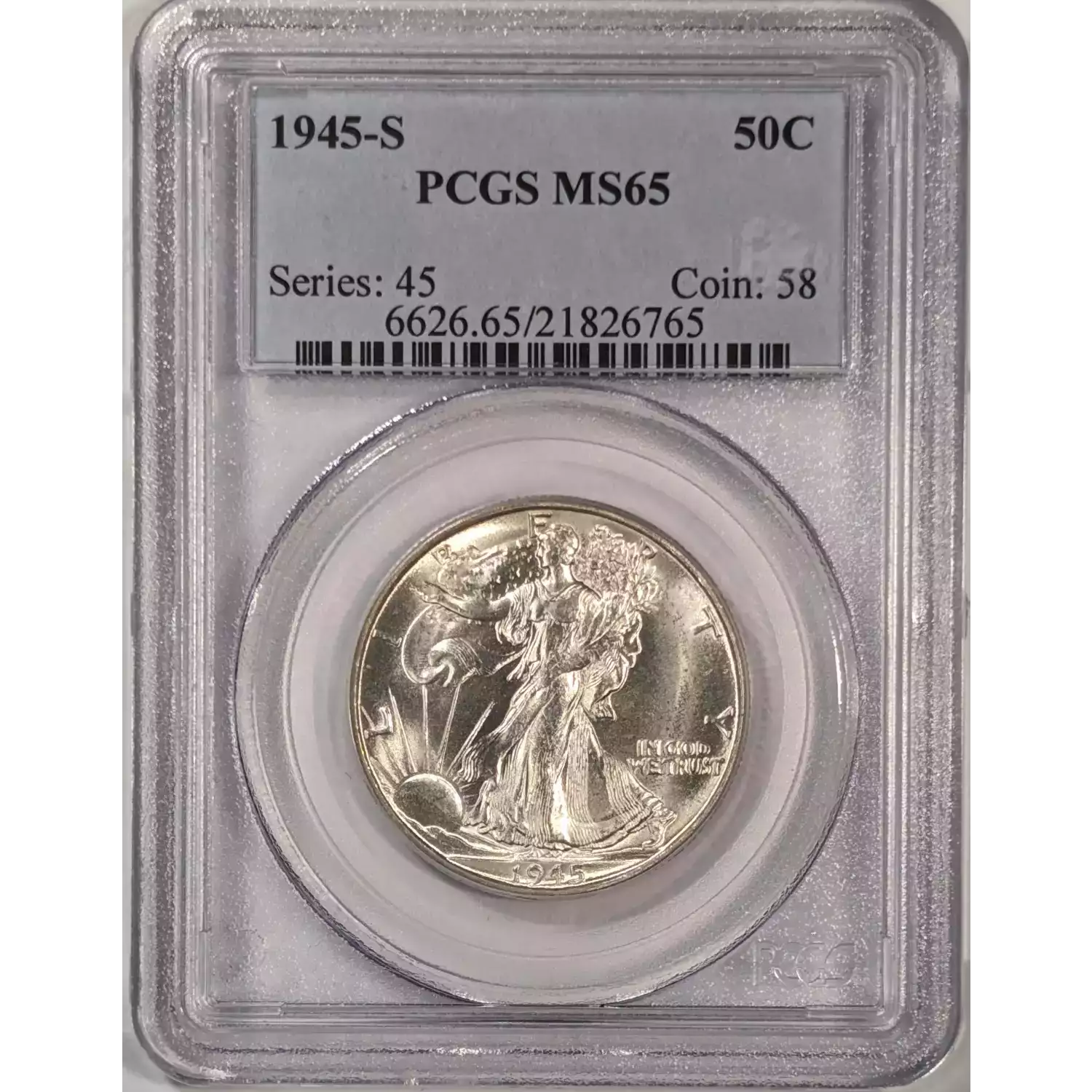1945-S Walking Liberty Half Dollar PCGS MS-65 - Morton Grove Coin