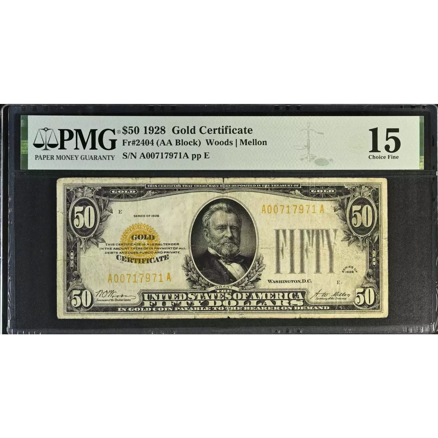 $50 1928 gold seal. Small Size Gold Certificates 2404 - Morton Grove Coin